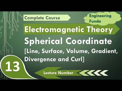Spherical Coordinate System Line; Surface; Volume; Gradient; Divergence and Curl Video Lecture ...