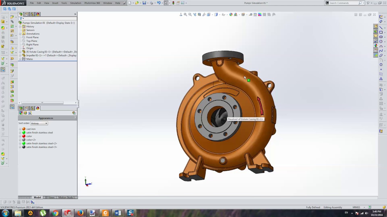 End Suction Centrifugal Pump-CFD Analysis (SolidWorks Flow Simulation)