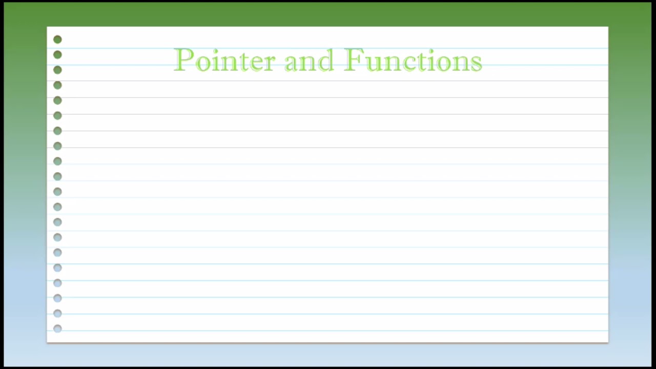 Pointer and Functions