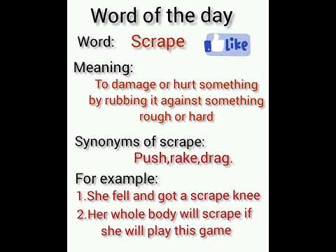 Meaning of Scrape with examples/Synonyms of Scrape/Learn English speaking
