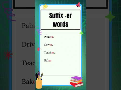 Suffixes | Suffix "-er" words | The Study Corner | #shorts #english #suffix