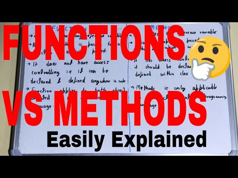Functions vs Methods|Difference between functions and methods|Functions and methods difference