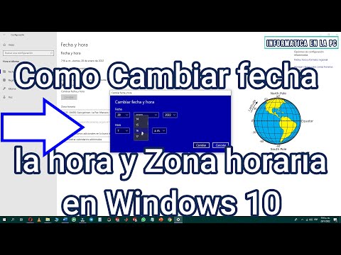 Como cambiar y programar la HORA, la FECHA y la ZONA HORARIA en Windows 10 según Ubicación del país