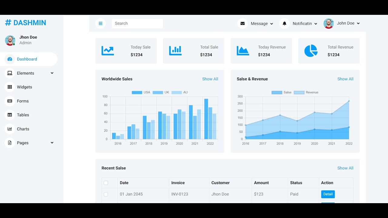 Responsive Free Saas Based Bootstrap 5 HTML5 Angular 17 Admin Dashboard Template