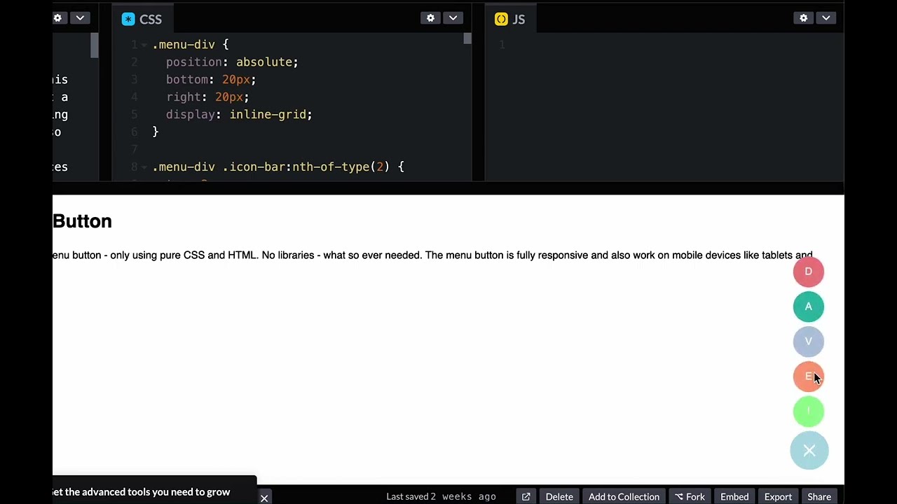 CSS Only Floating Menu Button Demo