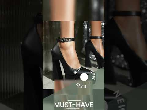 Black Beige Women High Heel Shoes Platform Square High Heel Ladies Pumps PU Leather Pointed Toe S...