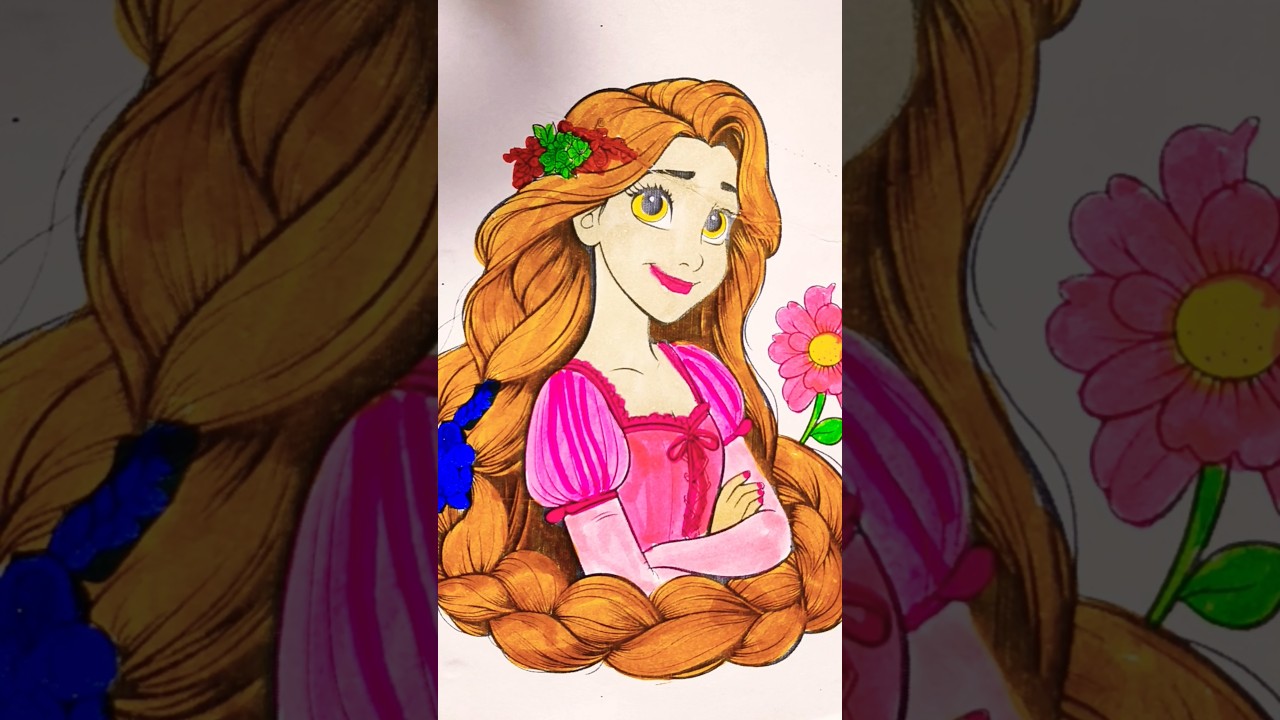 Rapunzel Disney princess drawing #shorts #drawing #coloring