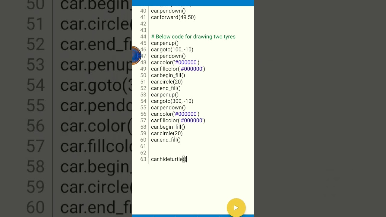 make car 🚗 using python turtle