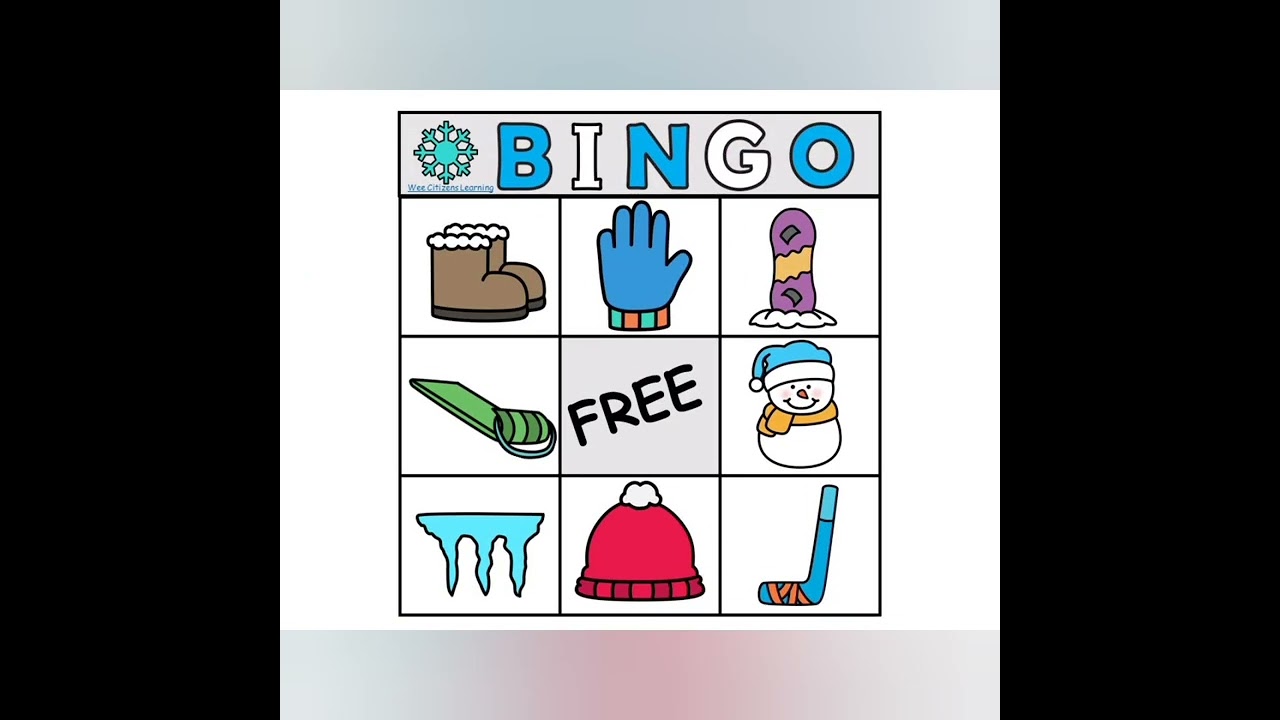 Winter BINGO Cards - 12 Cards