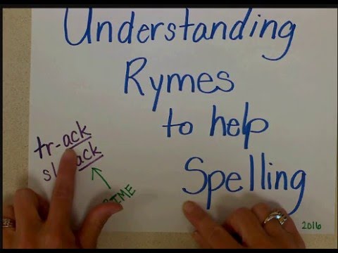 Understanding Rhyme to help spelling