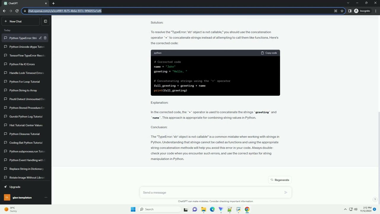 Python TypeError str object is not callable school assignment