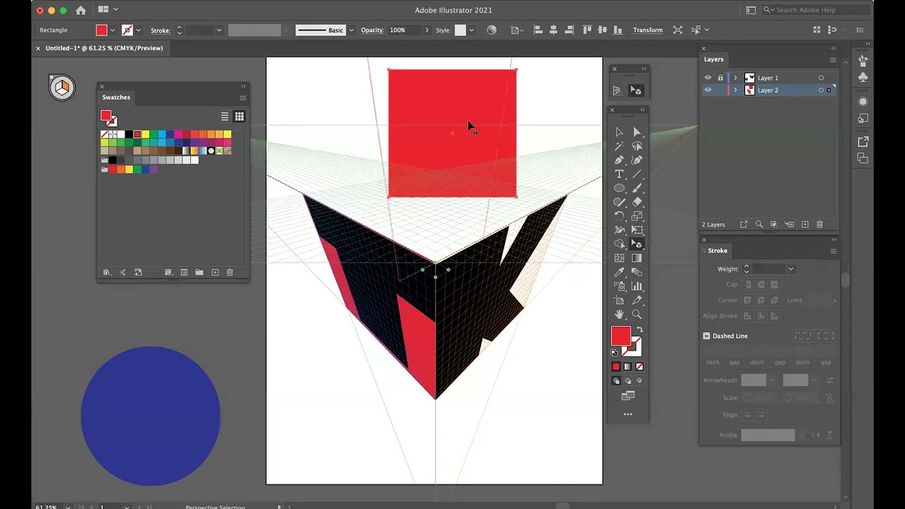 Text and Graphics in Three Point Perspective