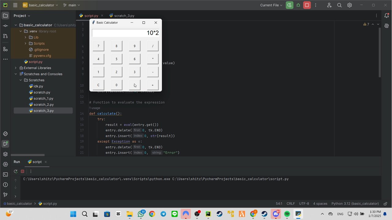How to make a basic calculator in python with interface