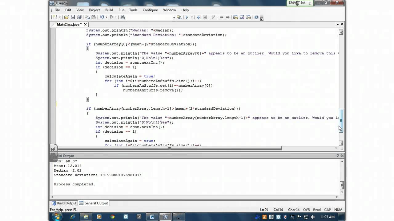 APCS - Standard Deviation Using Arraylists by Seabass