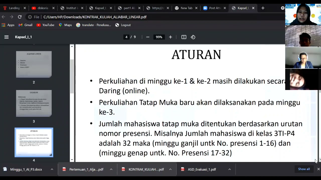 [Pertemuan ke-1] Aljabar Linear matriks dan Operasinya - Teknik Informatika