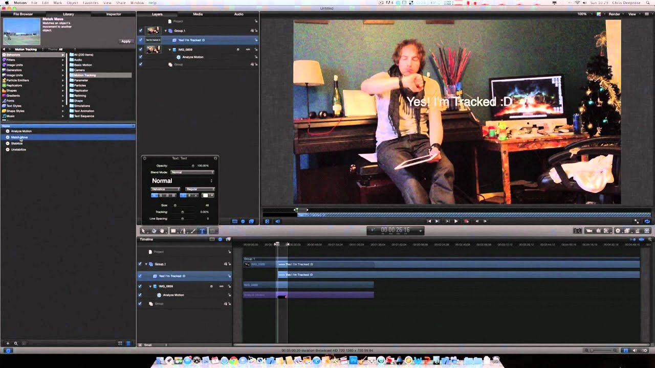 Motion 5 single and four corner tracking tutorial