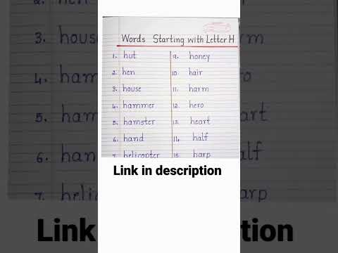 Words Starting with Letter H