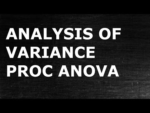 Analysis of variance: PROC ANOVA in SAS