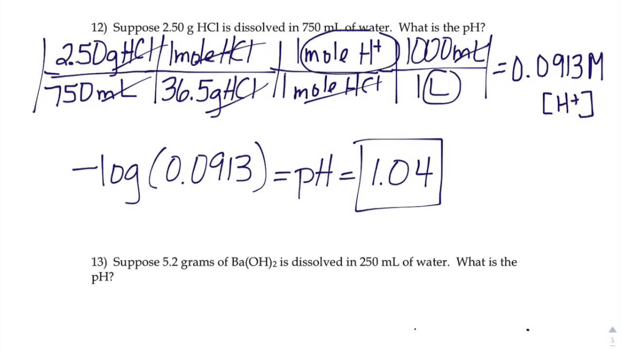 pH Notes Examples 12 & 13