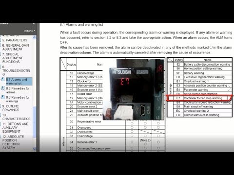 Mitsubishi Quick Tips: Clearing an 'E7' Warning on a Mitsubishi Servo Amplifier