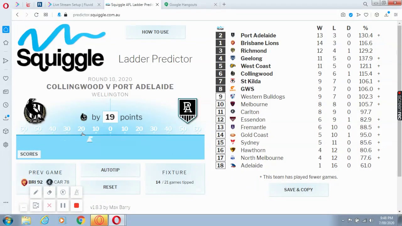 Squiggle AFL Ladder Predictor