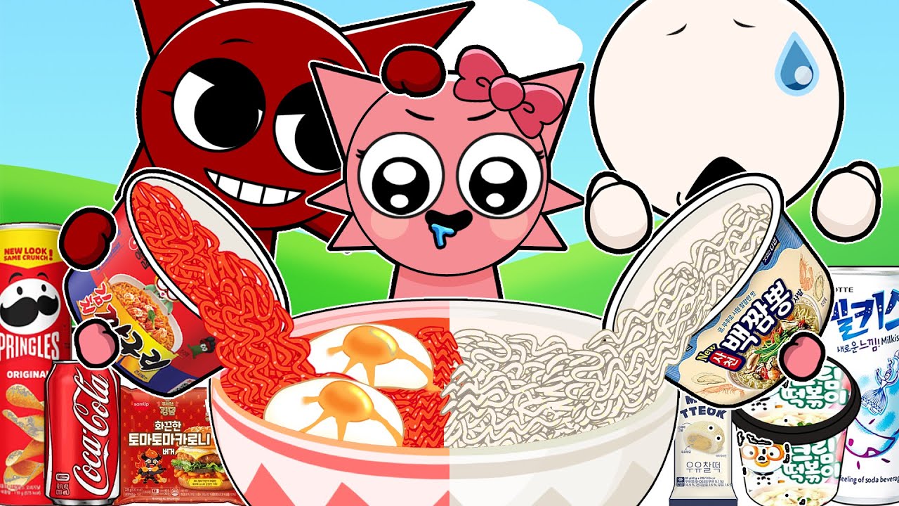 Incredibox Sprunki - Mroona VS Wyrum (+BABY) Convenience Store RED WHITE MUKBANG | ASMR | Animation