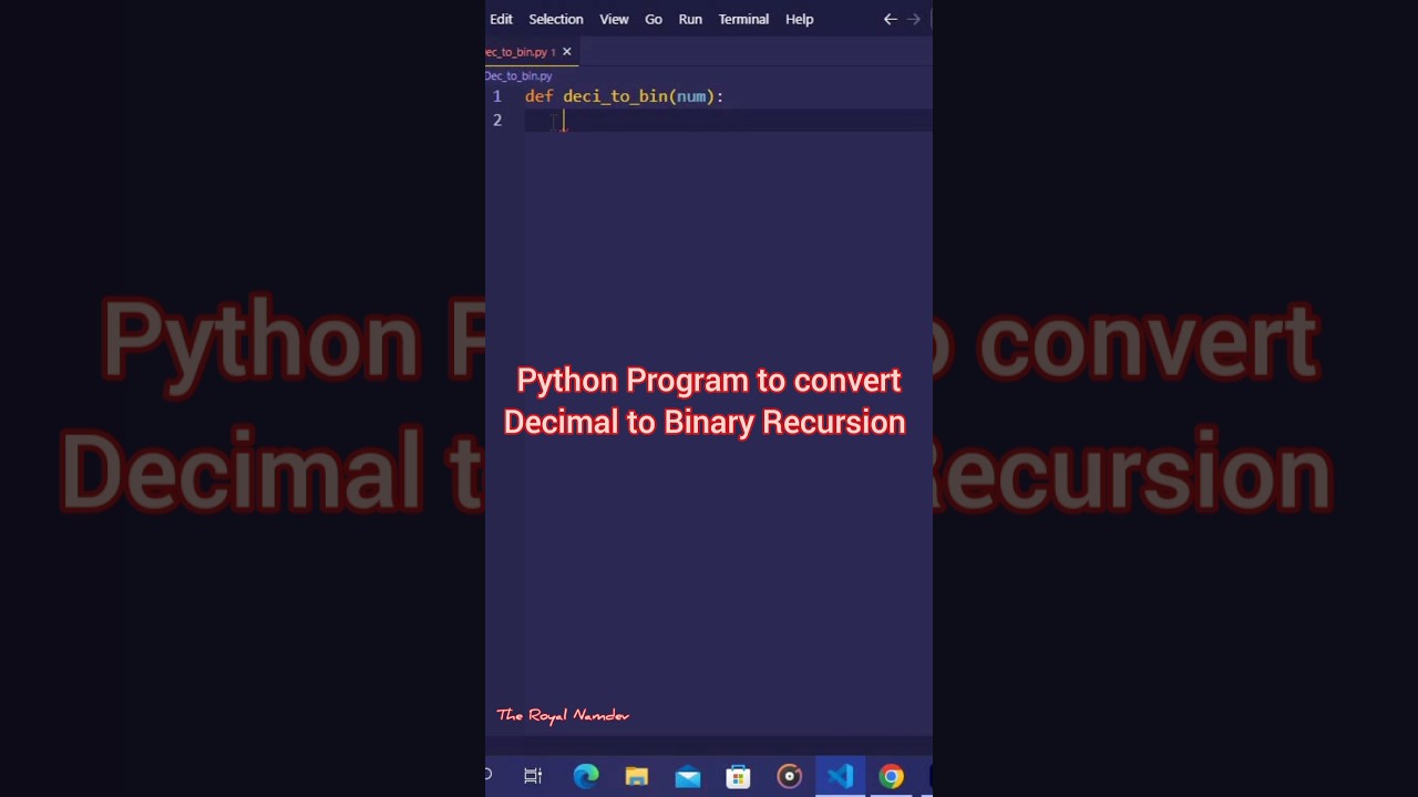 Convert Decimal to Binary with recursion | Data Structures and Algorithms | Python. #codm #education