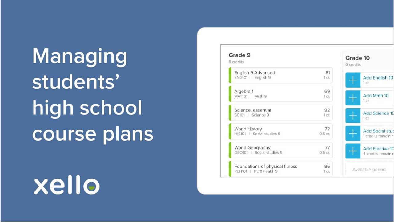 Managing students' high school course plans