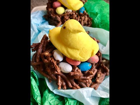 MizzeryBell Makes Chocolate Butterscotch Easter Egg Nests (haystacks)