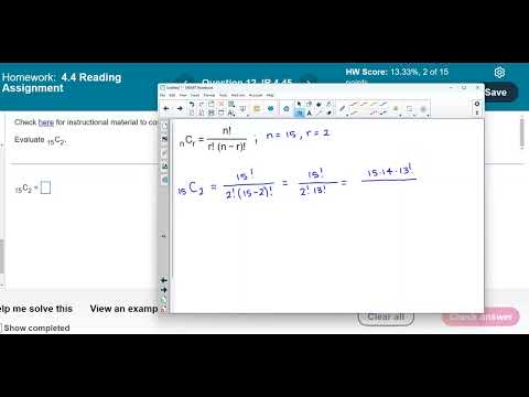 Math 14 HW IR.4.42 Evaluate 15C2