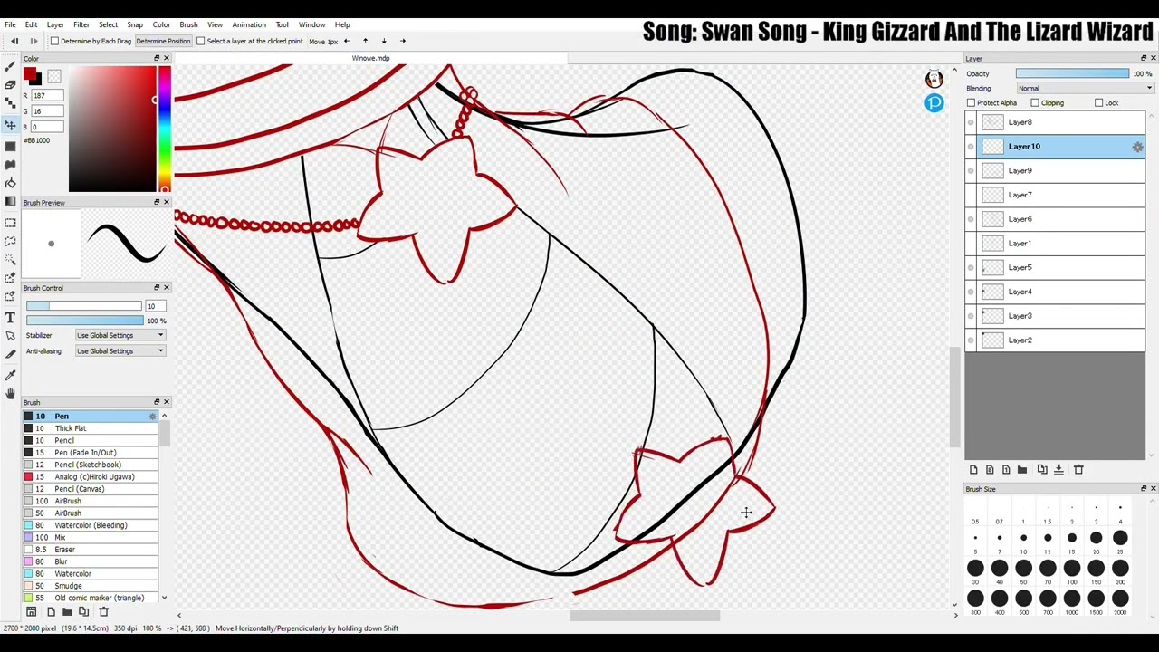 Winowe drawing process - DTDAY flight rising thread