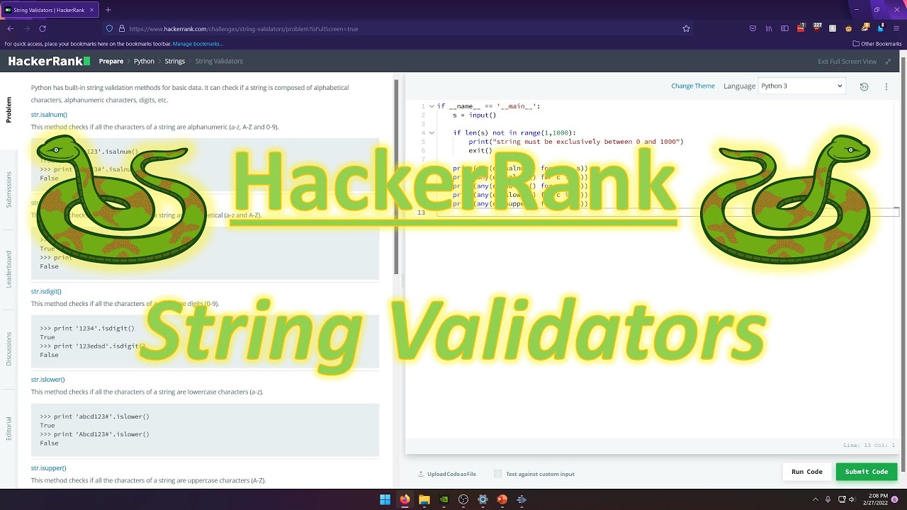 HackerRank (Python): String Validators