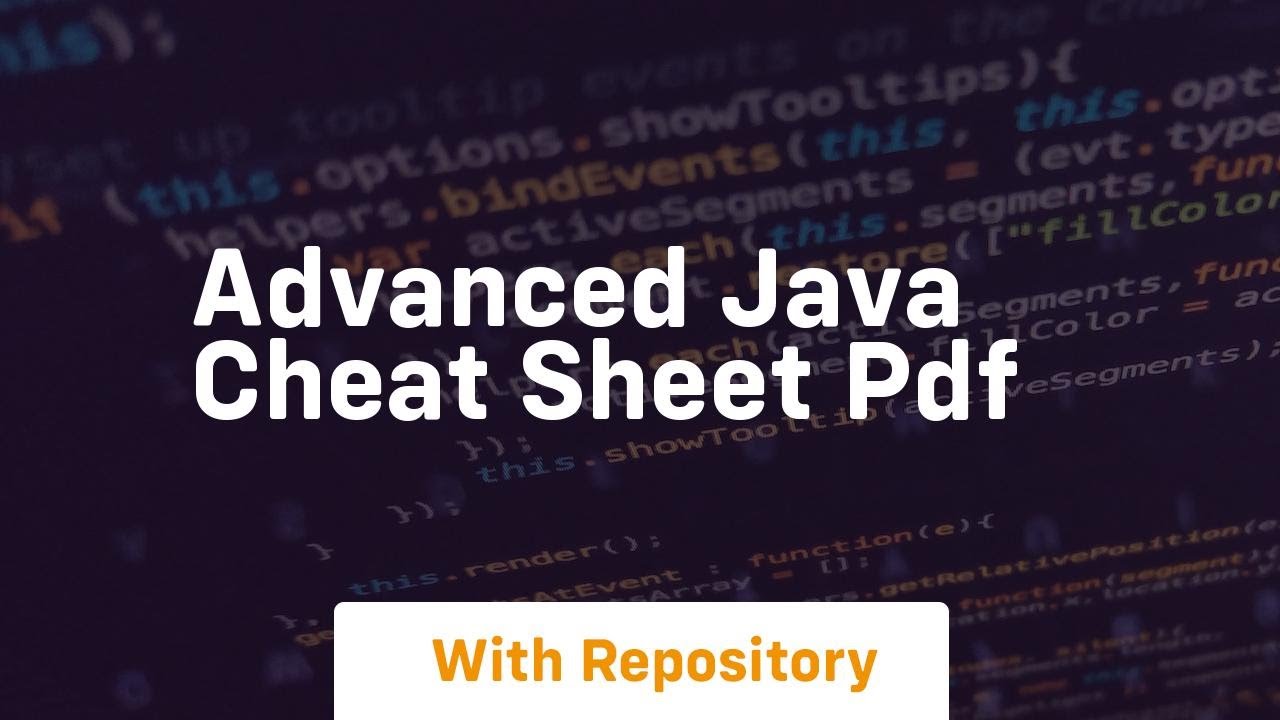 advanced java cheat sheet pdf