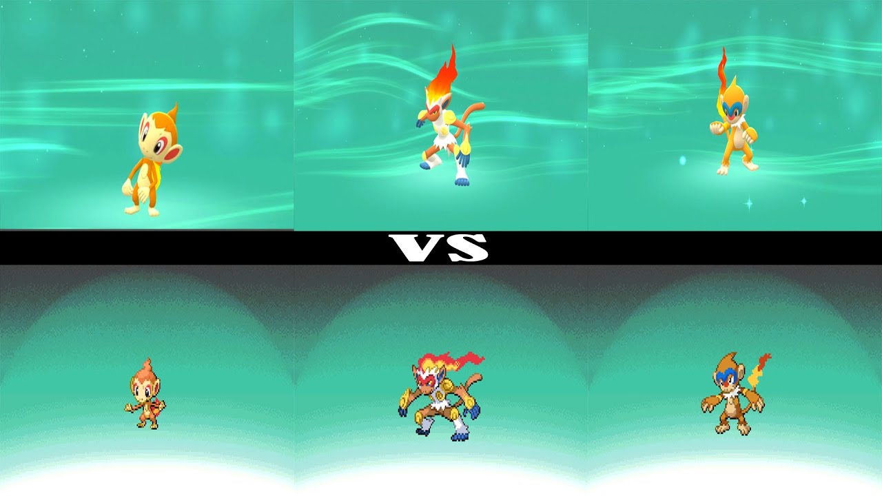 ALL CHIMCHAR EVOLUTIONS | POKEMON BRILLIANT DIAMOND VS POKEMON DIAMOND