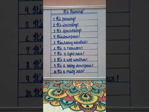 #'it's raining' synonyms#english speaking