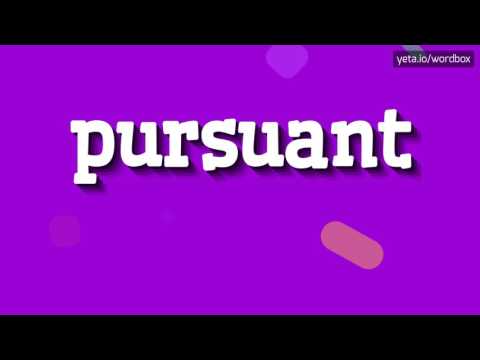 PURSUANT - HOW TO PRONOUNCE IT!?