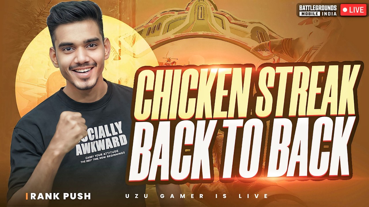 CHICKEN STREAK HOGA ? | CONQUEROR RANK PUSH | BGMI LIVE | UZU GAMER