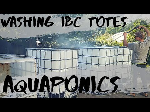Aquaponic system Renovation part 6 (washing and drilling holes in ibc totes))
