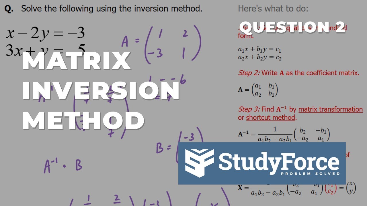 Matrix Inversion Method | 2-Variable Linear System (Example 2)