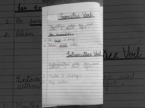 definitions of transitive verb and intransitive verb with examples #viralvideo#????????