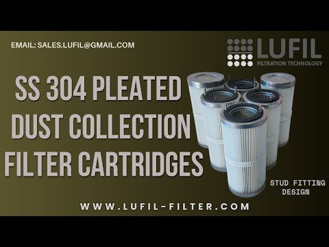 SS304 PLEATED DUST COLLECTION FILTER CARTRIDGES | STUD FILTER