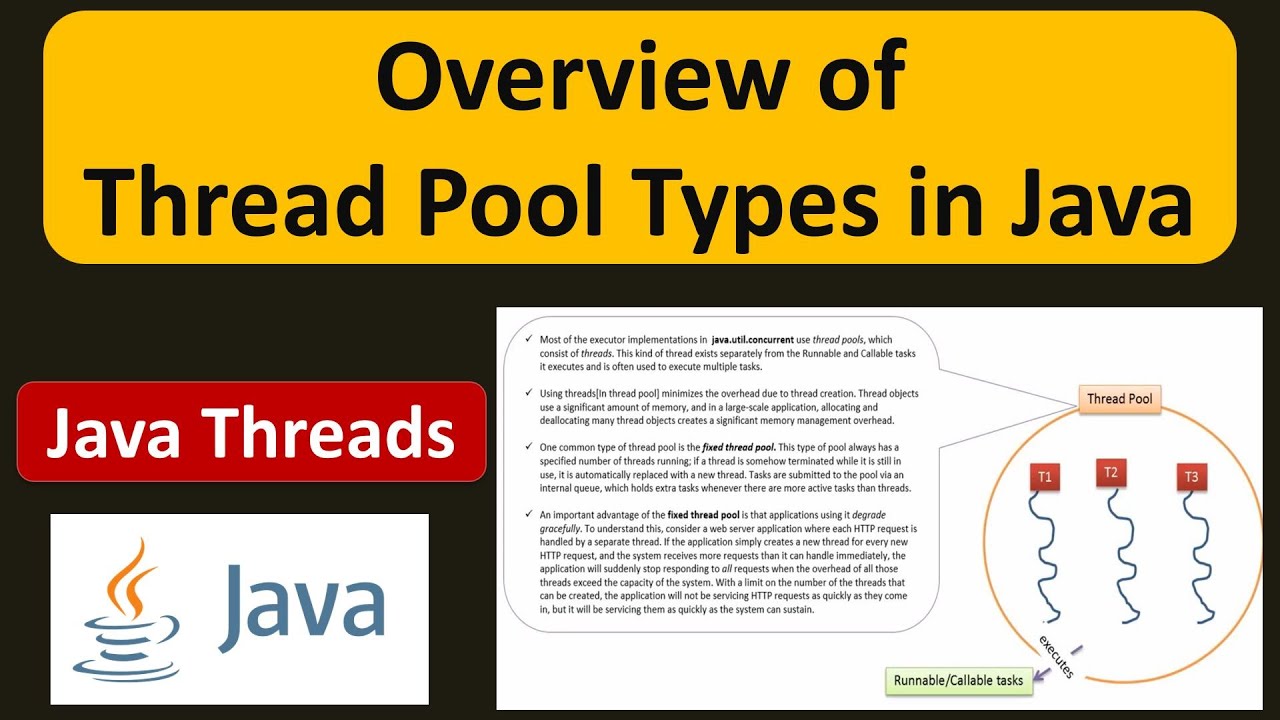 Overview of Thread Pool Types in Java | Thread pool in Java | Java thread pool | Java Threads