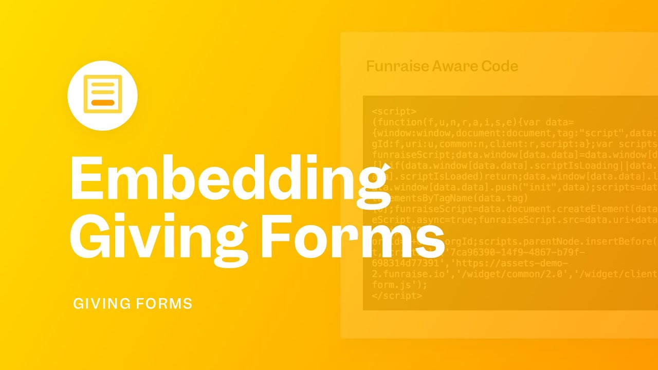 Embedding Giving Forms | Giving Forms | Lesson 03