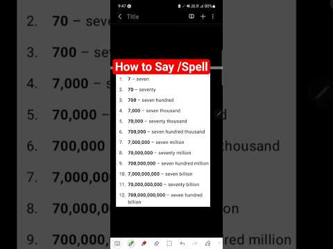 How to Say/Spell Large Numbers in English | Learn Number Names from 7 to 700 Billion