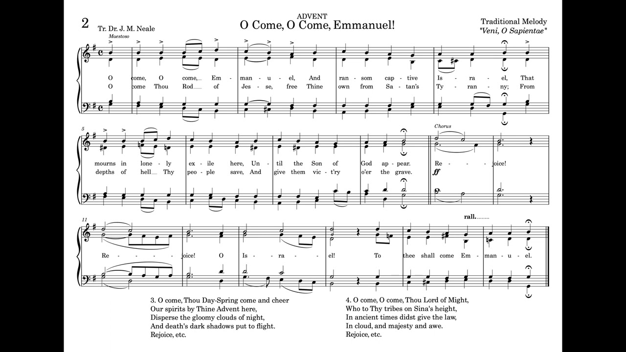 2. O Come, O Come, Emmanuel! (St. Gregory Hymnal)