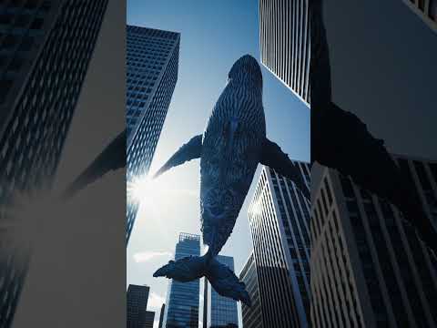 Giant Whale Floating Above the City. #ai #sora #vfx