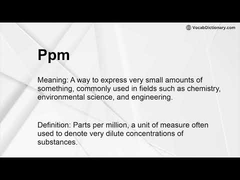 Ppm Meaning