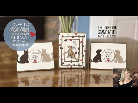 How to make a set of Paw Print on My Heart Dog & Cards featuring Stampin' Up!