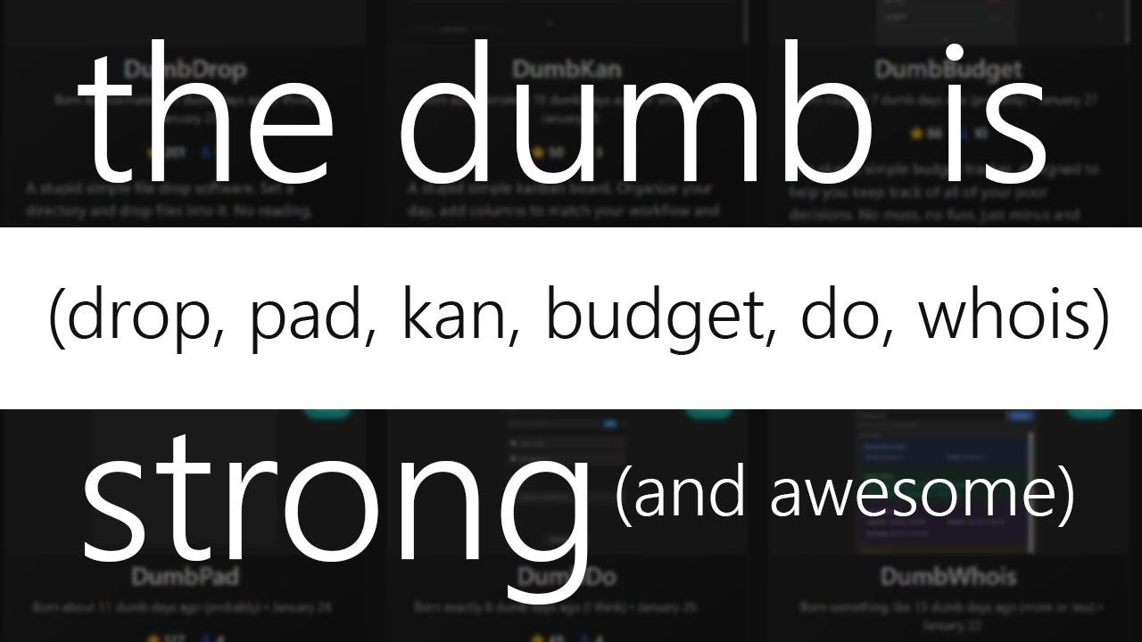 DumbWare - Dumb Apps That Are A Great Solution (in Docker)