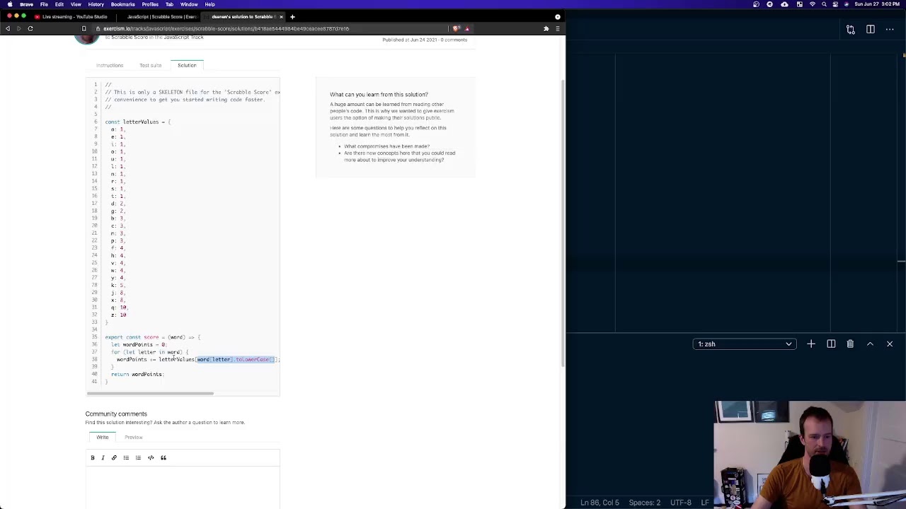 Scrabble-score! JS Interview Practice - Exercism.io